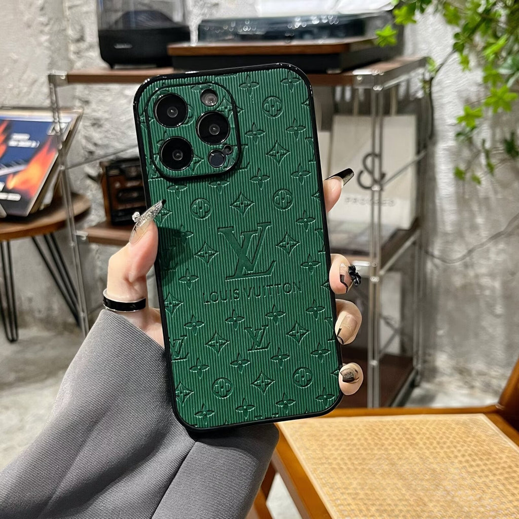 3D Monogram Embossed Leather Case for iPhone - THEROXYMOB